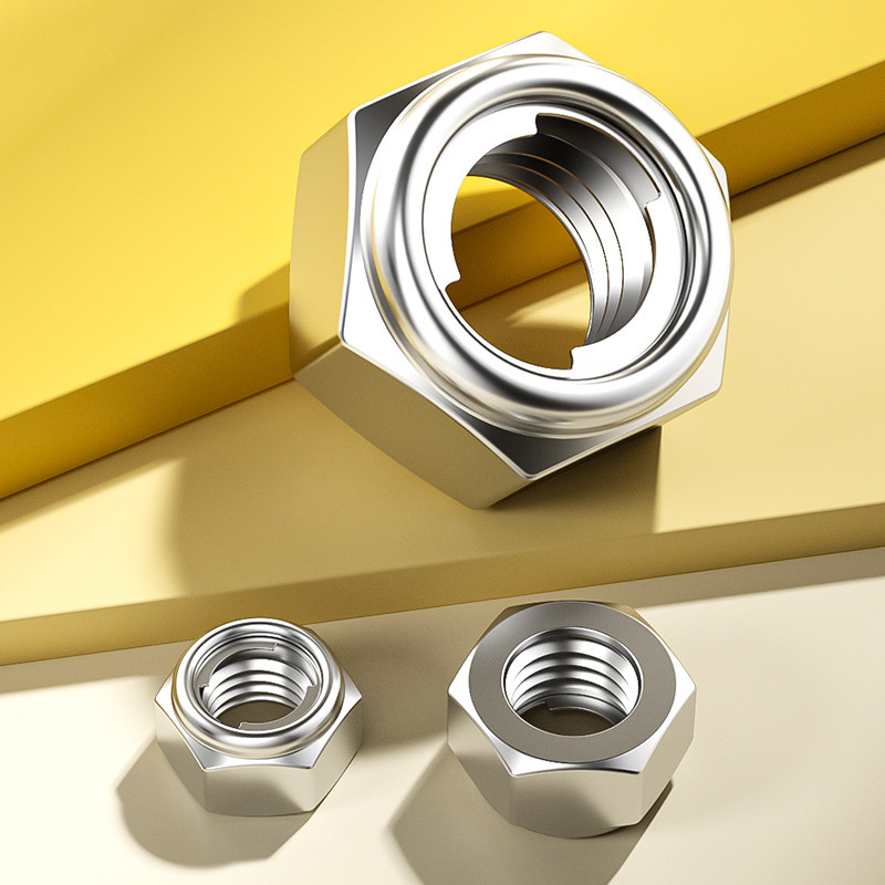 Seiko 304 Stainless Steel Metal Self-Locking Hex Nut Lock-Proof Screw Cap Lock-Proof Locking Nut ...