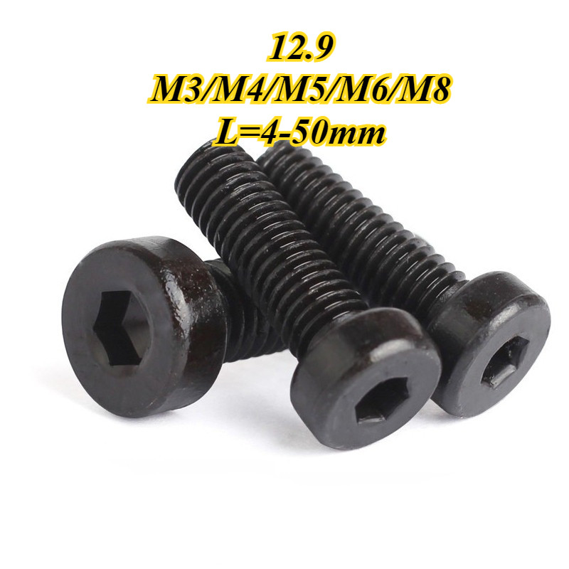 【YHL】Grade 12.9 Black Thin Head Allen Capscrew Allen Bolt M3/M4/M5/M6 ...