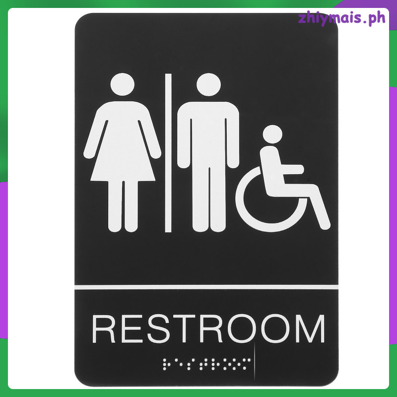 Restroom Sign Symbol Signs for Business Unisex Bathroom Restrooms ...
