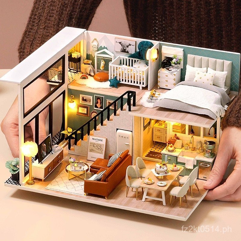 Three-Dimensional Assembly diy Miniature House Smart Fun House Model ...