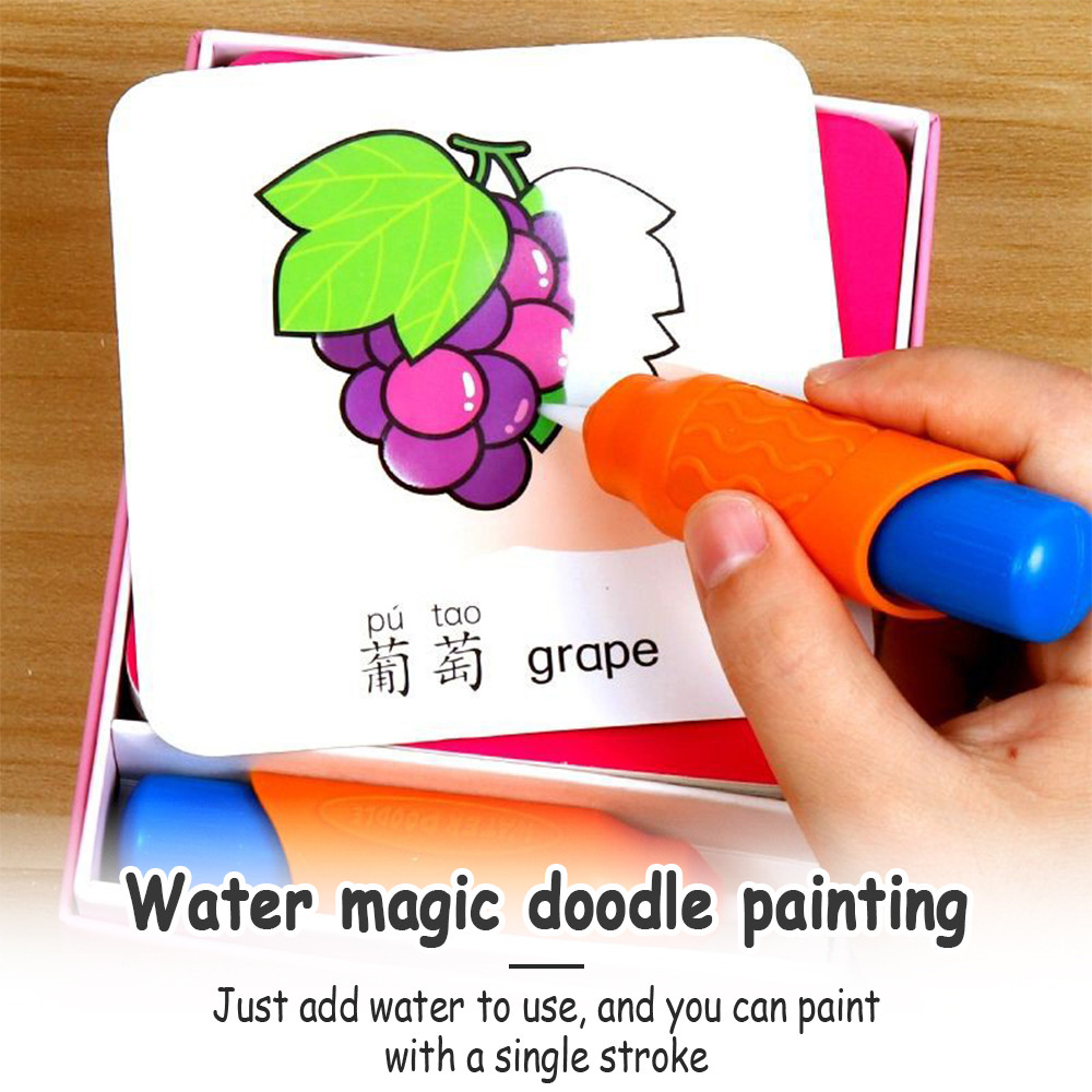COD Doodle Flash Card Early Educational Cards Pinyin Fruits Alphabets ...