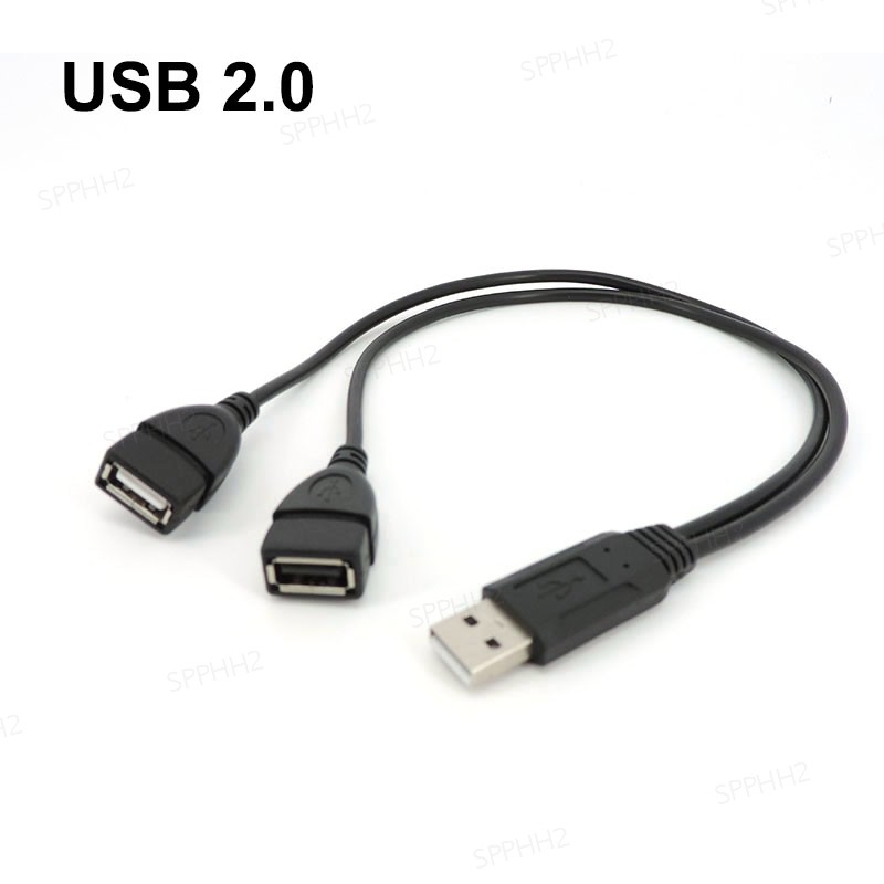 30cm USB 2.0 USD A 1 Male Plug To 2 way Female Splitter Socket USB 2.0 ...