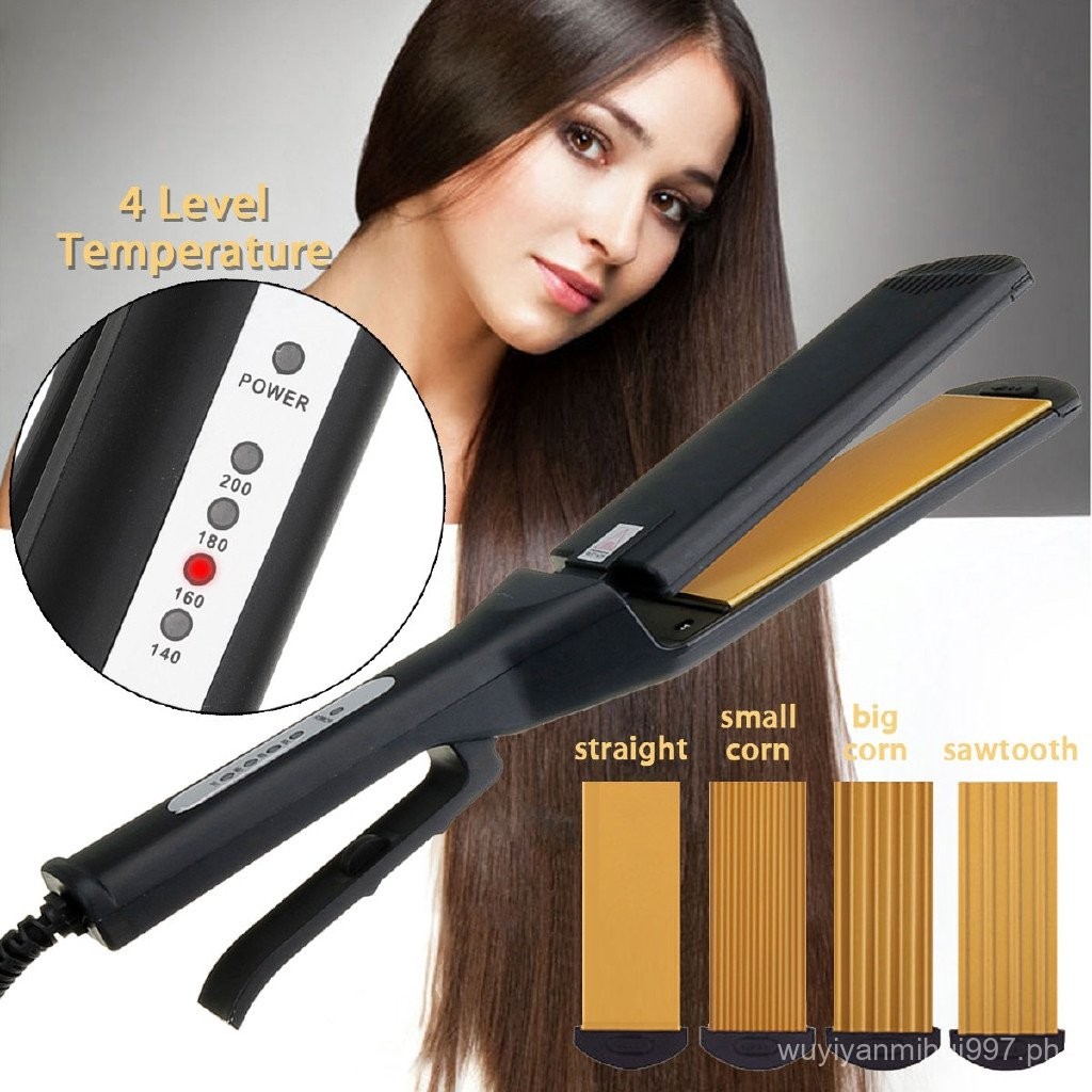 4 in 1 Interchangeable Hair Salon Wave Straightener Curler Ceramic ...