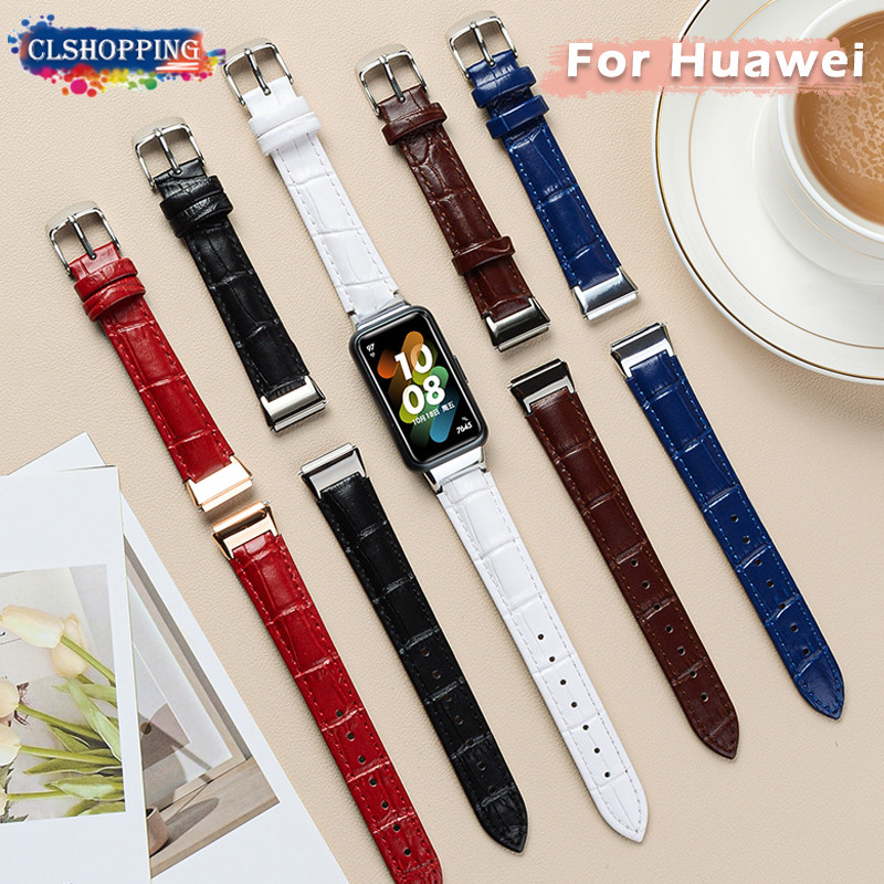 Genuine Leather Bands for HUAWEI Band 10 9 8 7 NFC Strap Soft Sport ...