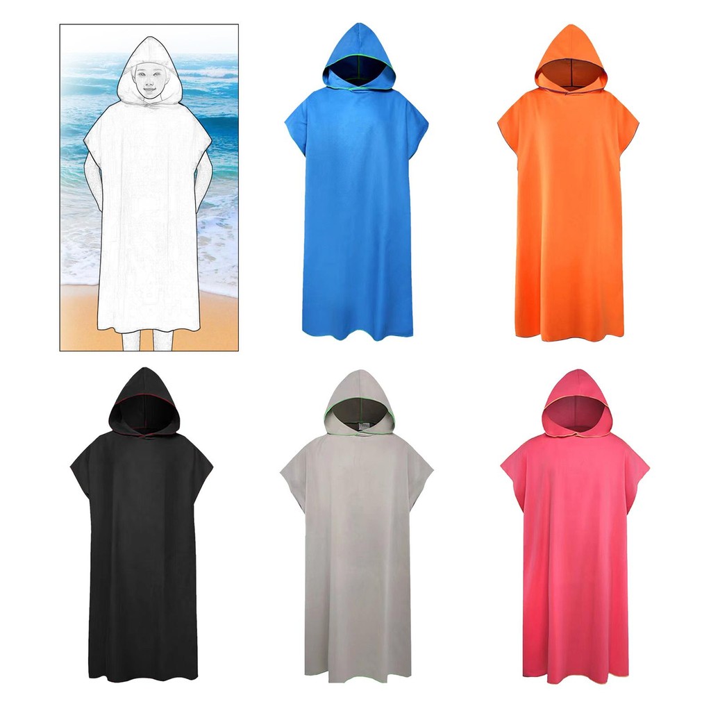 [Lzdyyh2hl] Microfiber Surf Poncho Changing Towel Bathrobe Hooded Towel ...