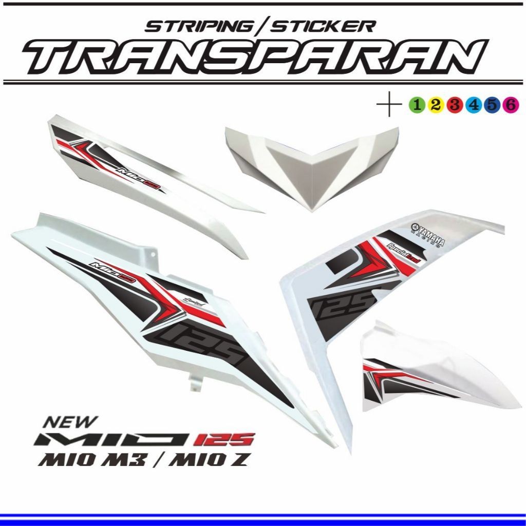 MIO Z 125 TRANSPARENT STRIPING STICKERS VARIATIONS OF MIO M3 TRANSFER ...