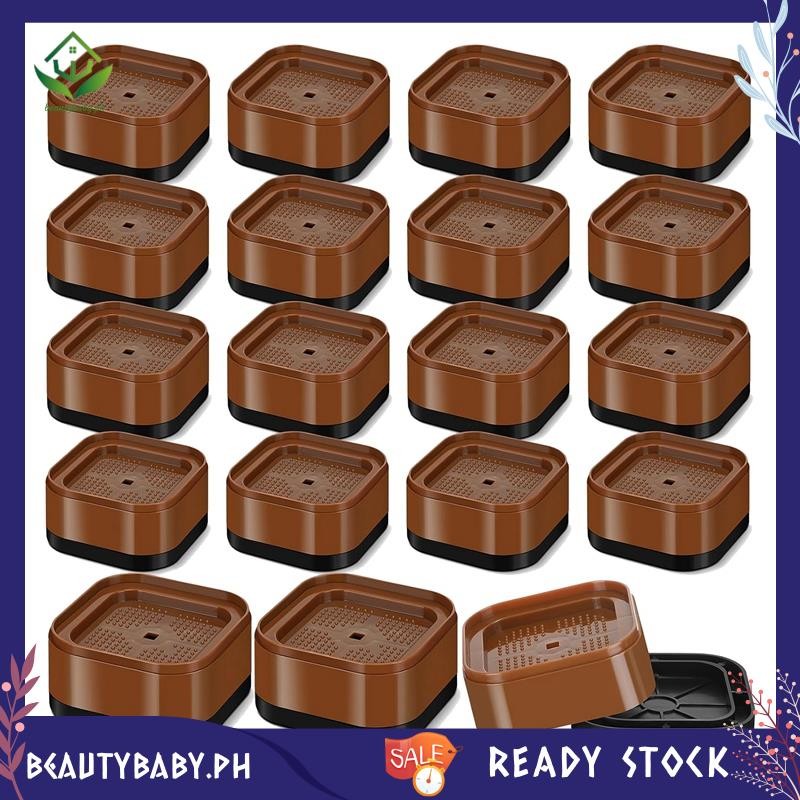 [beautybaby.ph] 16 Piece Furniture Risers Adjustable Bed Risers Brown ...