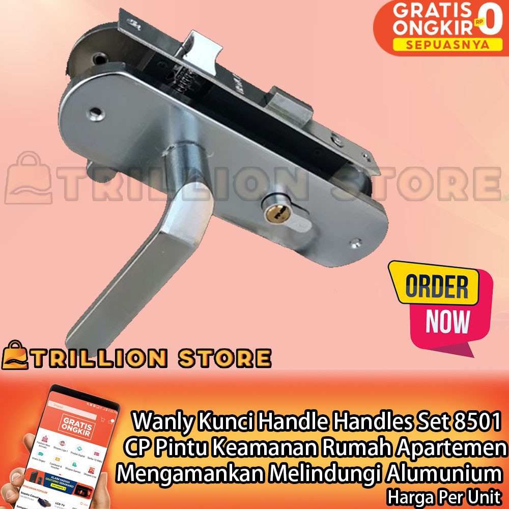 Wanly Set 8501 CP Large Door Lock Chrome Elegant Anti-Rust Finishing ...