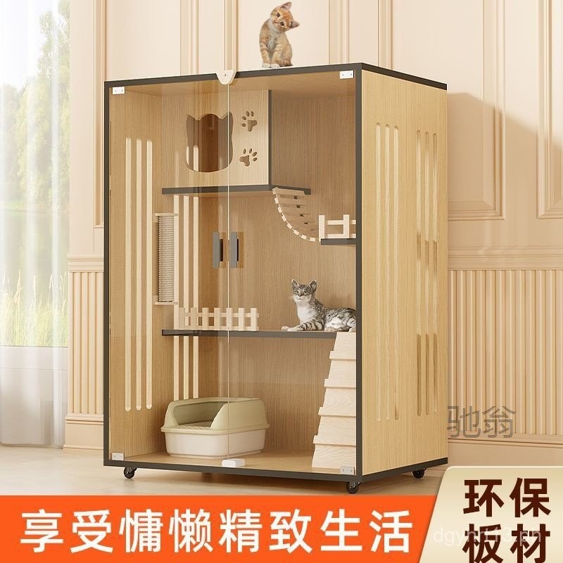 Luo f Cat Villa Cat House Indoor Pet Cabinet Extra Large Cat Cage Cat ...