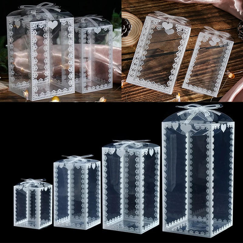 10pcs PVC Acetate Box with Bowknot for Gift Boxes Wedding Birthday ...