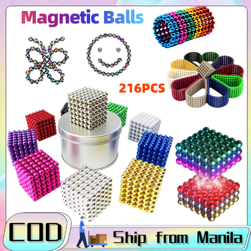 216PCS Colorful Magnetic Balls Toys Educational Magnetic Blocks Toy for ...