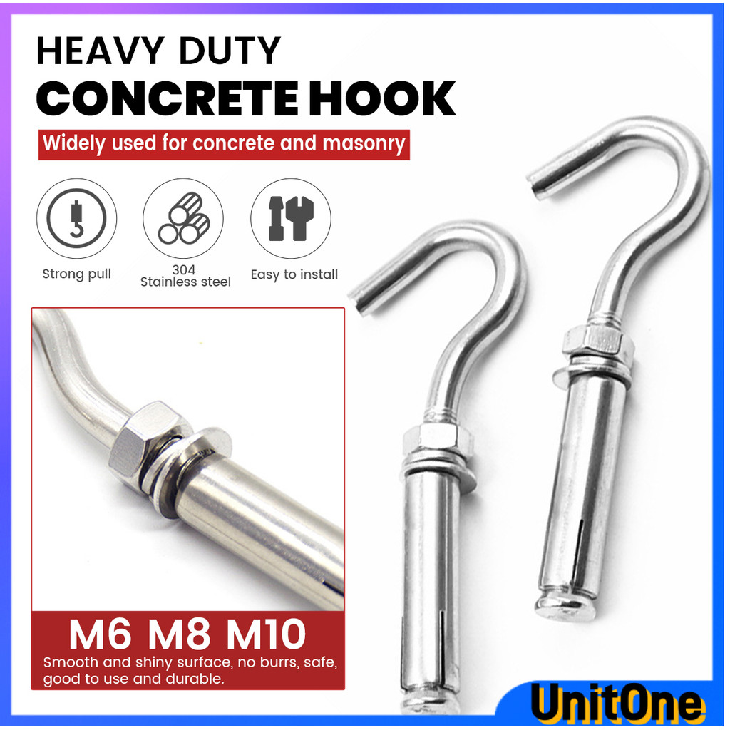UOne Heavy Duty Concrete Hook 304 Stainless Steel M6 M8 M10 Expansion ...