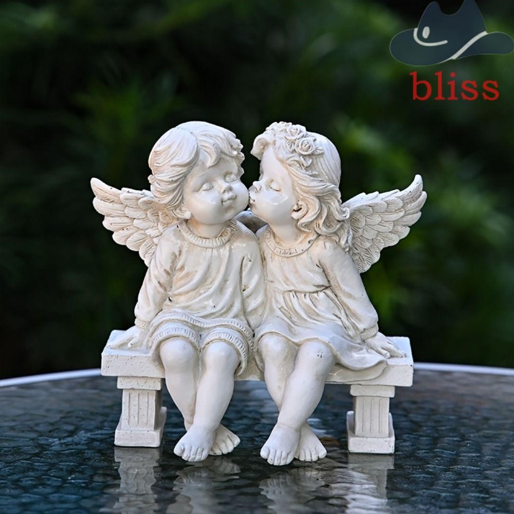 BLISS Couples Angel Ornaments, Love-Themed Charming Resin Angel Statue, Retro Cute Handcrafted ...