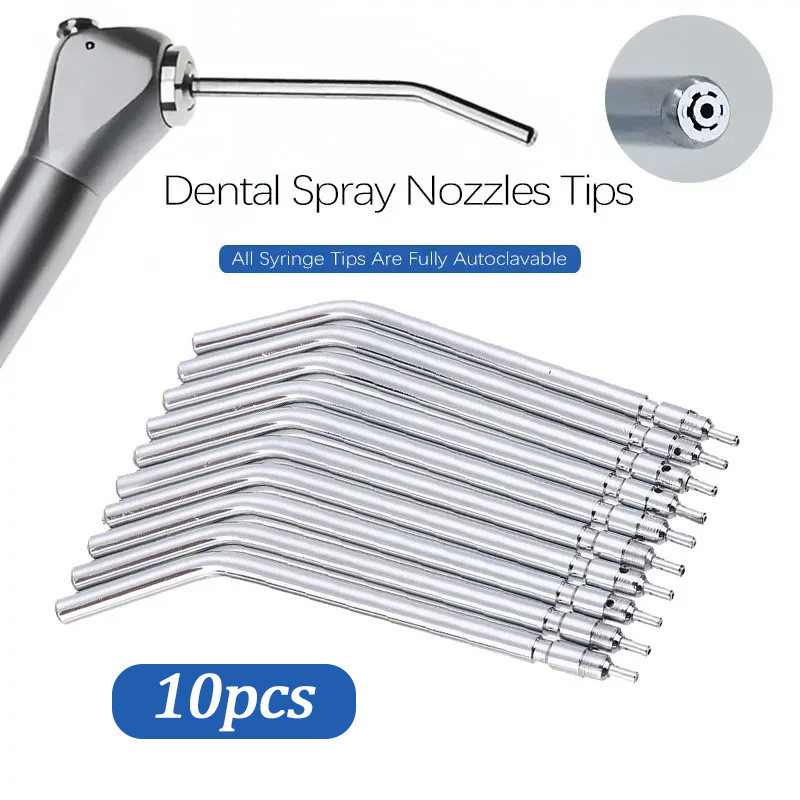 10pcs/bag Dental Metal 3-Way Air Water Triple Spray Nozzles Tips Tube ...