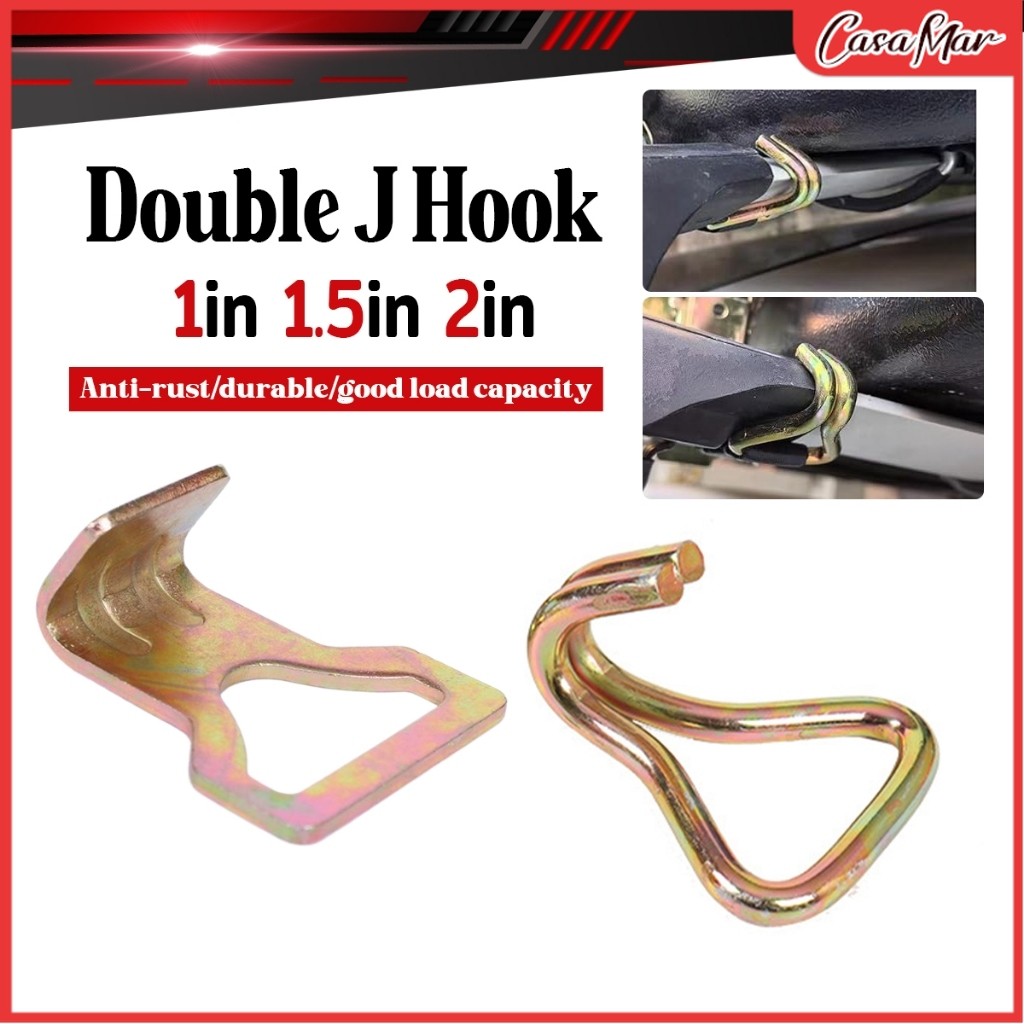 C.M. Double J Hooks Plate Hook Heavy Duty Ratchet Tie Down Webbing ...
