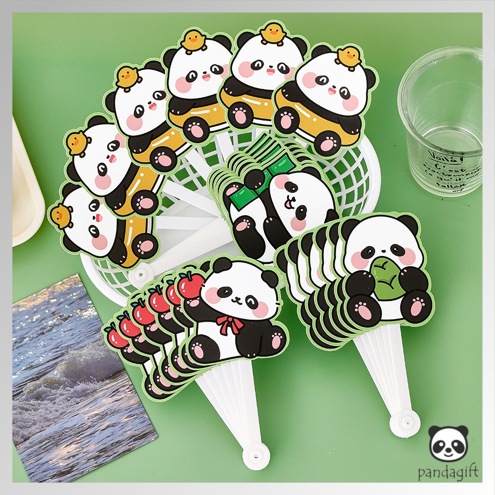 Aesthetic Korean Style Folding Hand Fan with Cute Panda Capybara ...