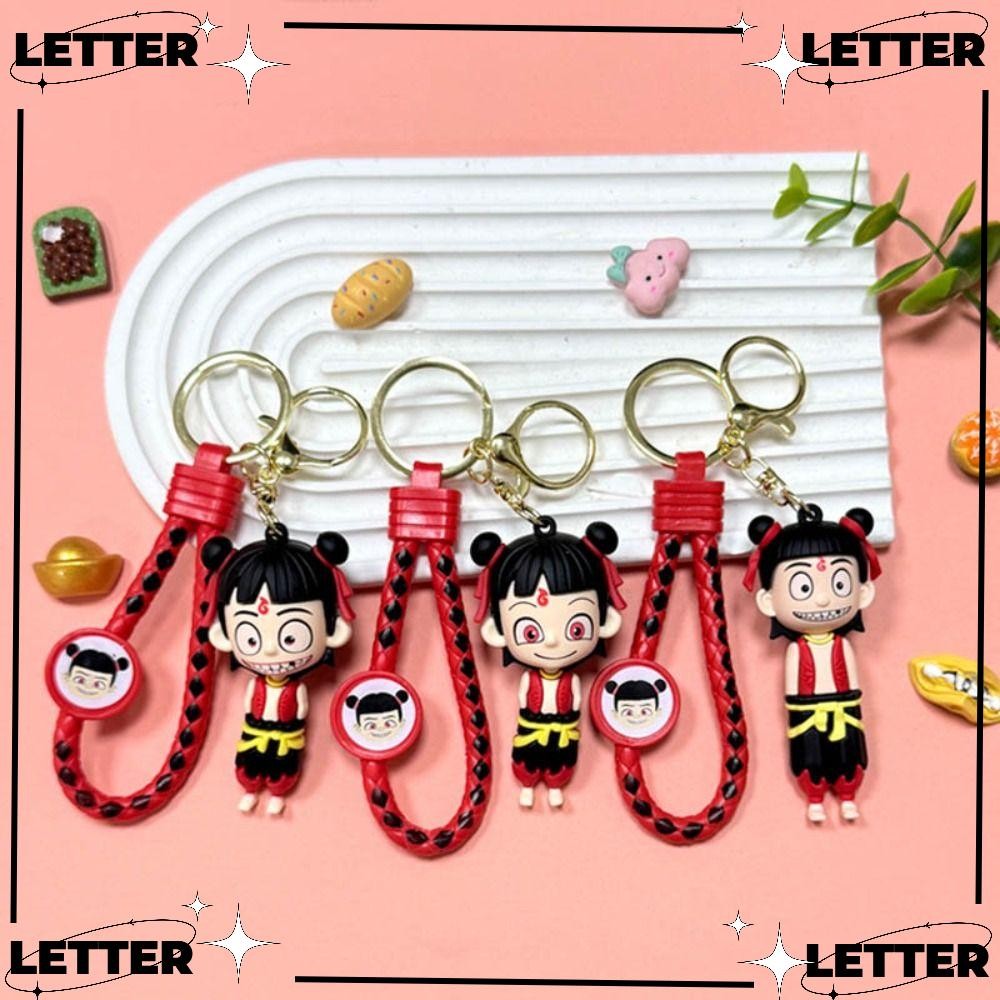LETTER Ne Zha 2 Keychain, Ao Bing Cartoon Figures Keyring, Nezha 2: The ...