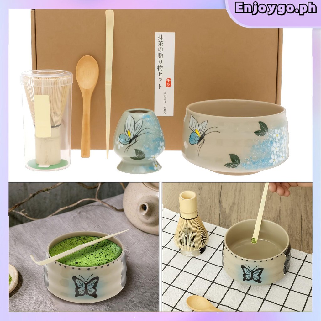 5Pcs Japanese Matcha Tea Set Safe Ceramic Matcha Bowl Set with Whisk ...