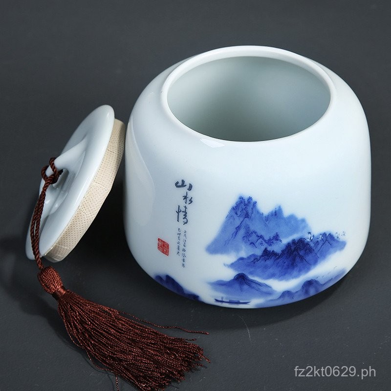 Porcelain Jar Tea Storage Jar Household Small Green Tea Pu-erh Ceramic ...