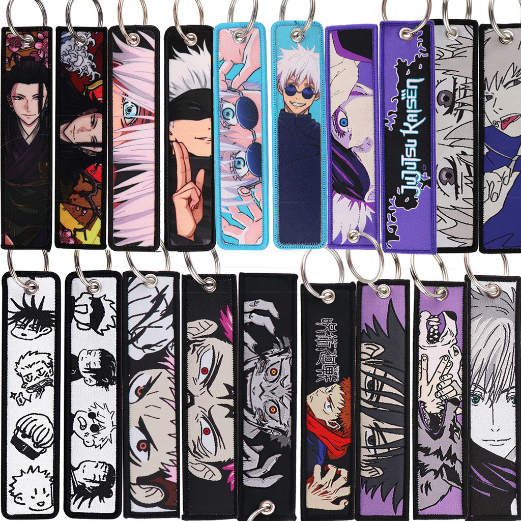Anime Jujutsu Kaisen Embroidery Key Japanese Manga Satoru Gojo Key Tag ...