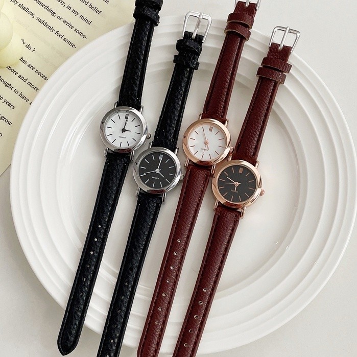 Ins Korean Women's Watch Simple Ladies Watch Quartz Belt Couple Watch ...