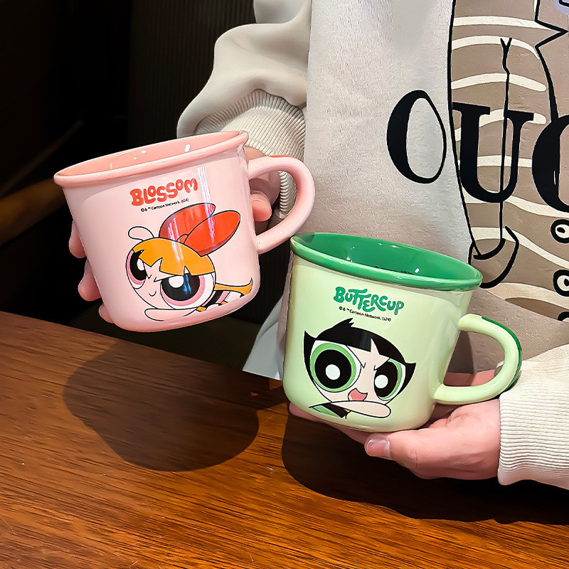 The Powerpuff Girls Co-Branded Ceramic Mug Cute Cup Home Drinking Water ...