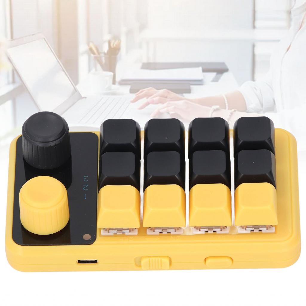 Xguli One Handed Programmable Mechanical Keyboard 12 Keys Knob Red Switch RGB Keypad Gaming ...