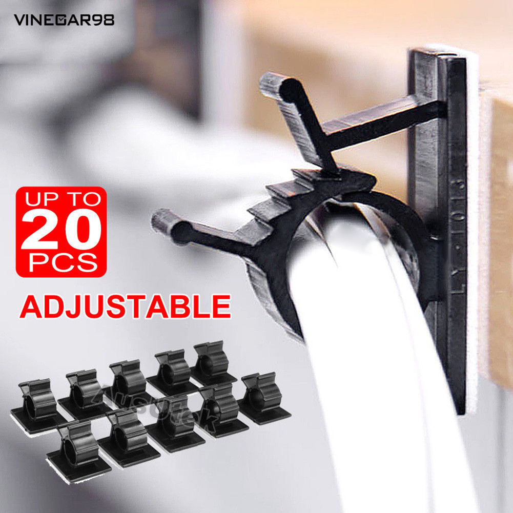 VIC-20Pcs Adhesive Cable Clip Holder Home Office Hotel Wire Organizer ...