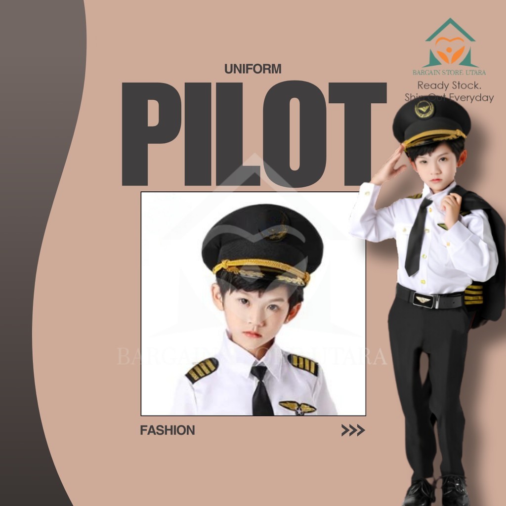 BSU Complete Mini Airplan Captain Uniform Set Role-Play Deluxe ...