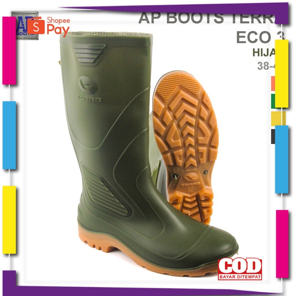 HIJAU [PREMIUM Original] AP Boots TERRA ECO 3 Green - PVC Boots ...