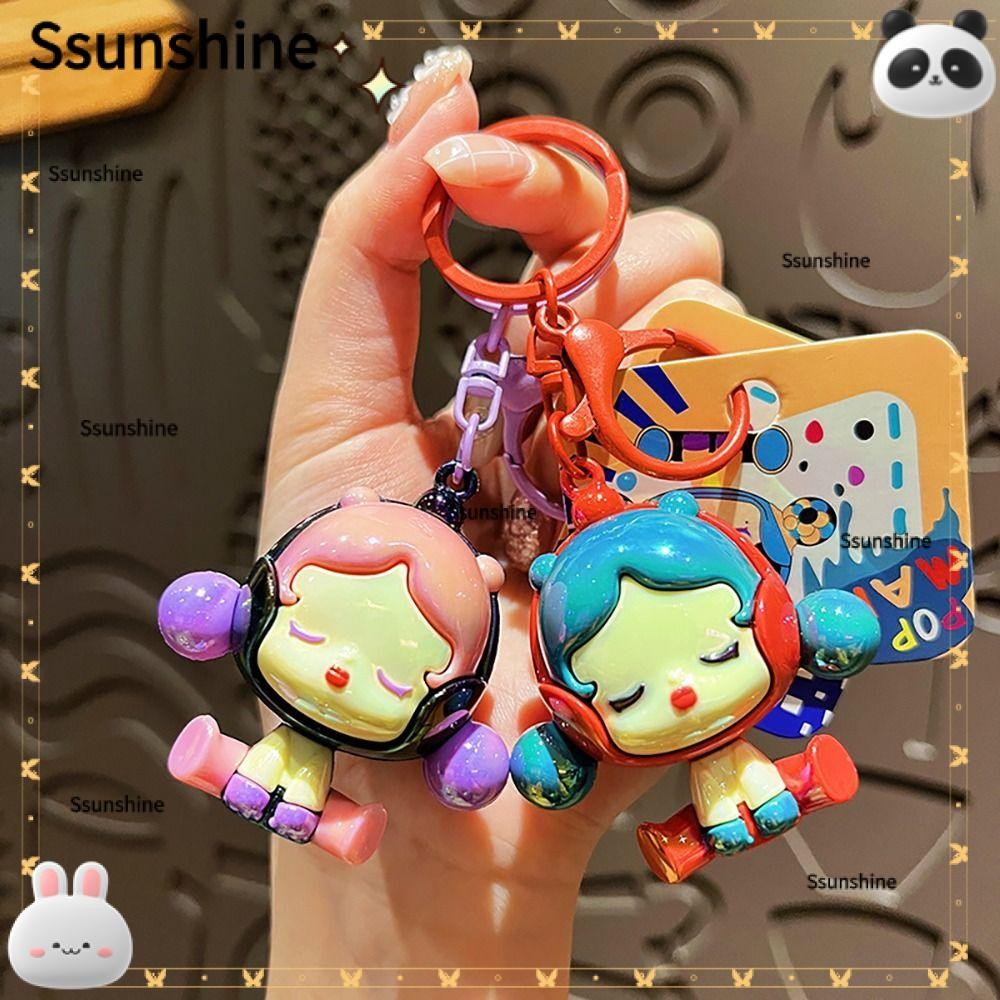 SSUNSHINE POPMART Keychain, Cartoon PVC Crybaby Keyring, Cute Sweet ...