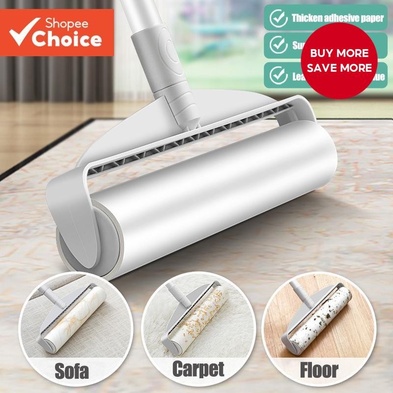 Long Pole Sticky Roller Mop - 19cm/24cm Dust Remover for Hair and Pet ...
