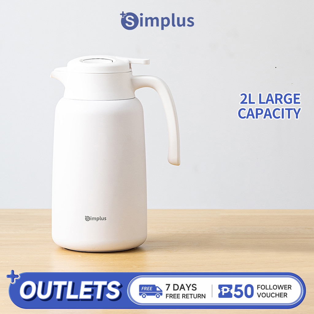 Simplus Thermal Insulation Kettle Stainless Steel Interior 2L Capacity ...