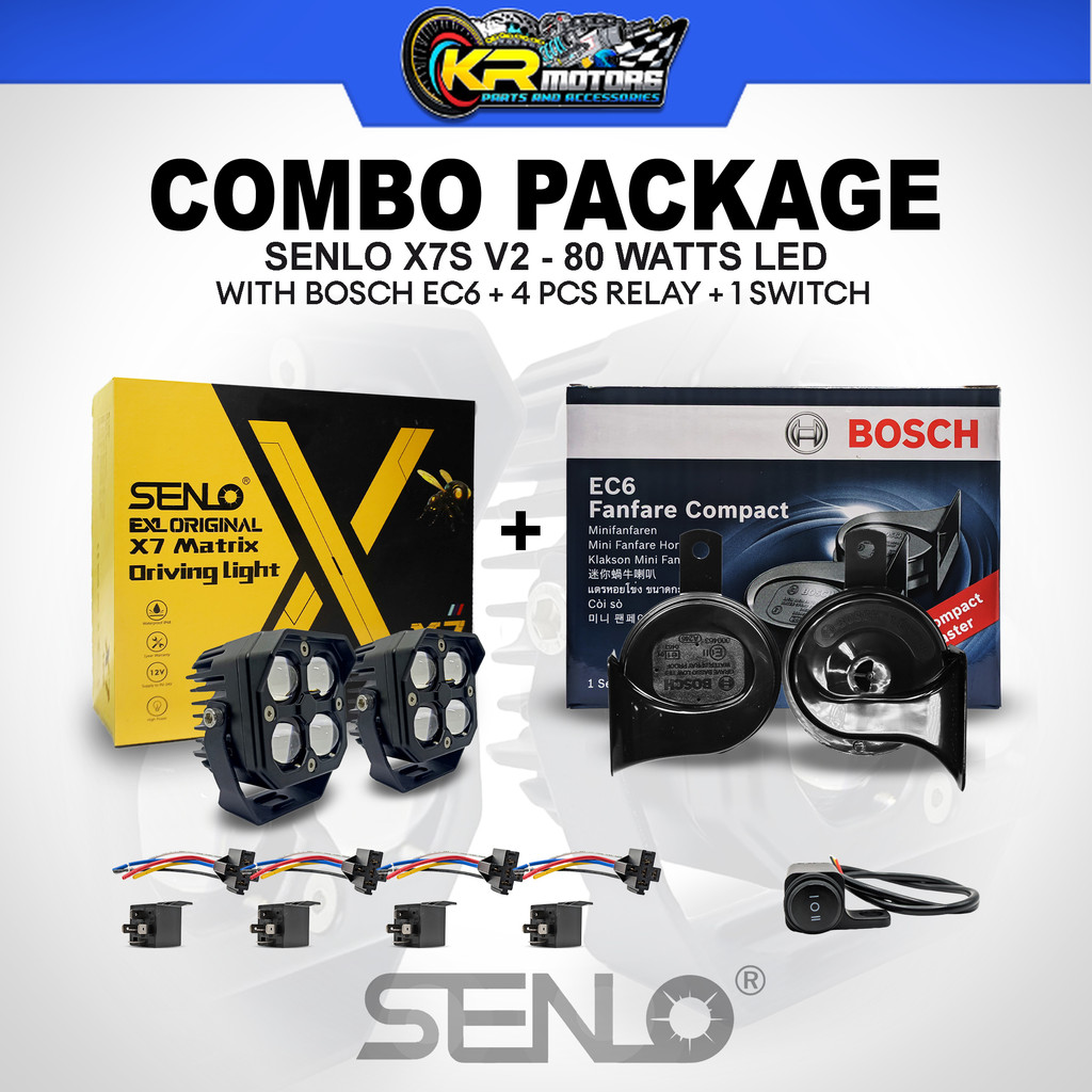 COMBO PACKAGE - ORIGINAL SENLO X7S MATRIX DRIVING LIGHT V2 + BOSCH EC6 ...