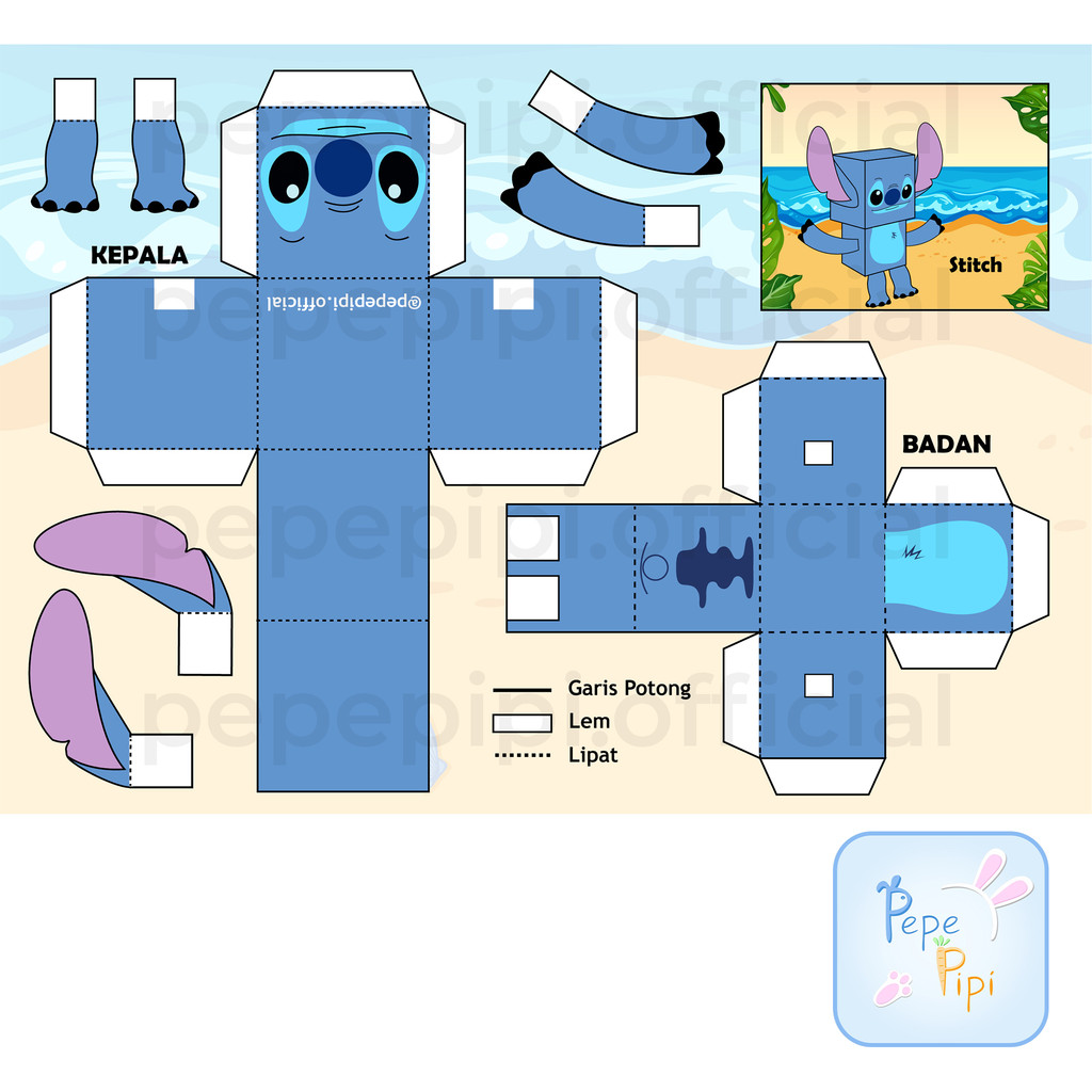 Papercraft 3D Pattern Stitch & Lilo Paper Craft House Paper Crafts Cut ...