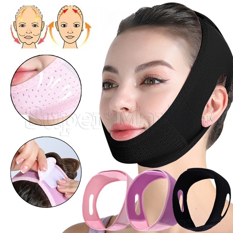 V-Shaped Face Lifting Strap - Adjustable Facial Contour Belt - Double ...