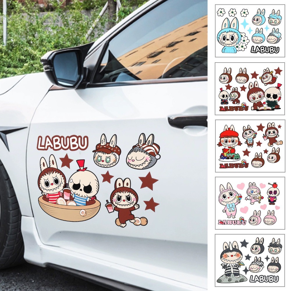 Cartoon Labubu The Monster Waterproof Car Styling Stickers Cute Small ...