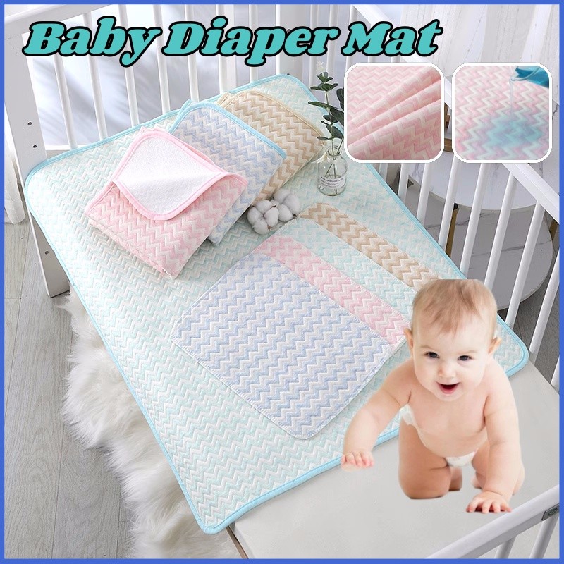 Baby Diaper Changing Mat Soft Cotton Washable Reusable Newborn Diaper Pad | Shopee Philippines