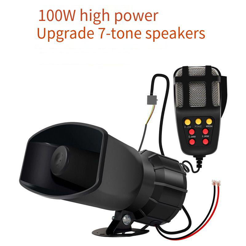 12v 100w Seven-Tone Car Megaphone Square Mouth Speaker Car And ...