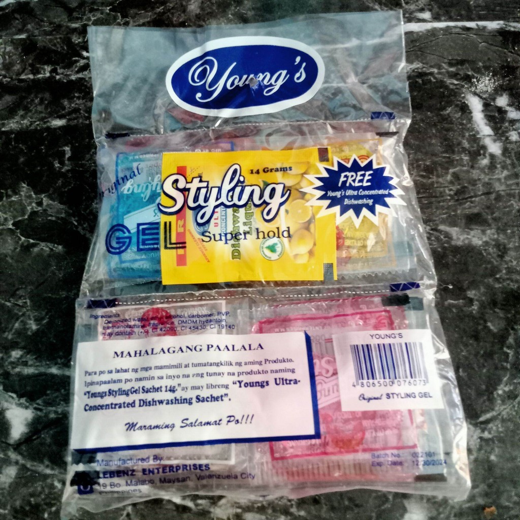 Youngs styling gel ( 1 pack/12 pcs ) SHP | Shopee Philippines