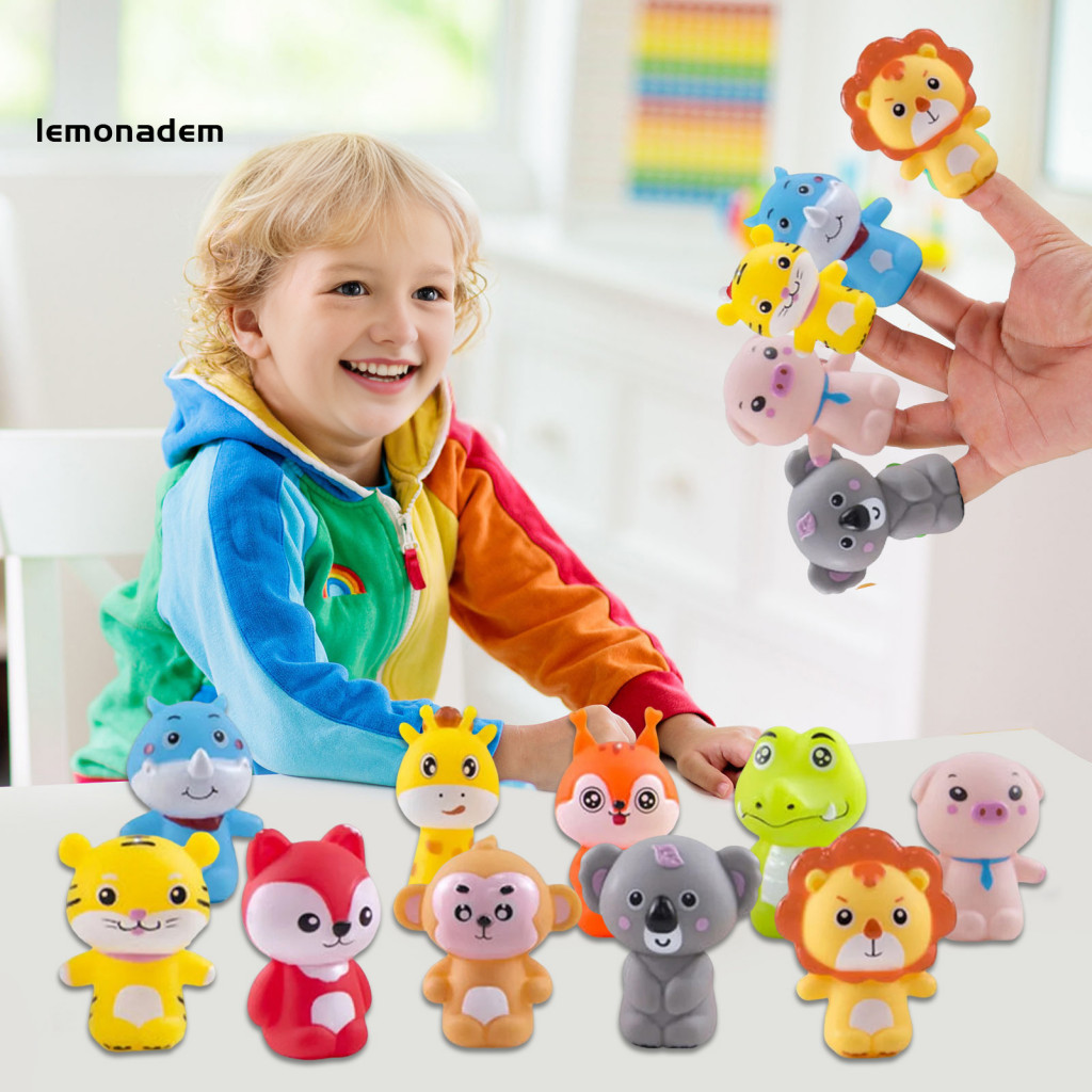 Lion Finger Puppets Cartoon Animal Puppets 10pcs Cute Animal Finger ...