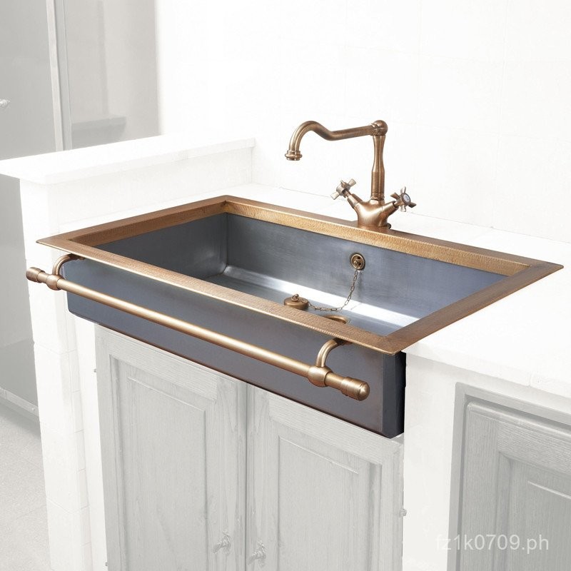 Mid-Island Copper French Style Sink Vegetable Washing Basin Kitchen ...