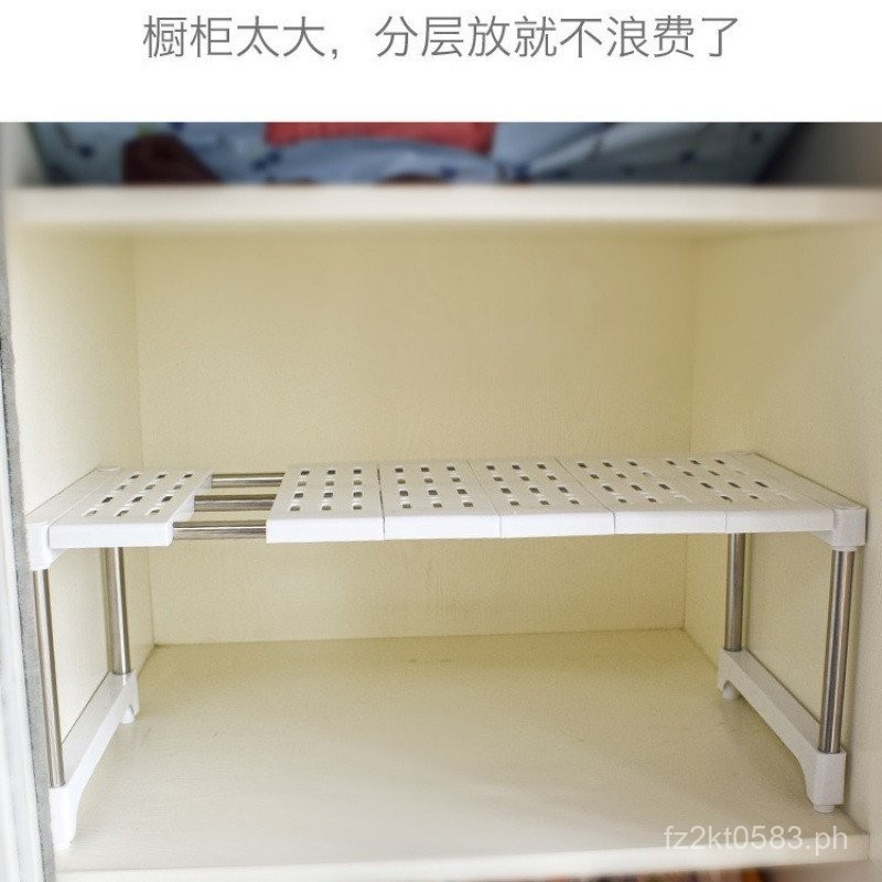 Expandable Floor Storage Rack Shelf Partition Desktop Wardrobe Multi ...