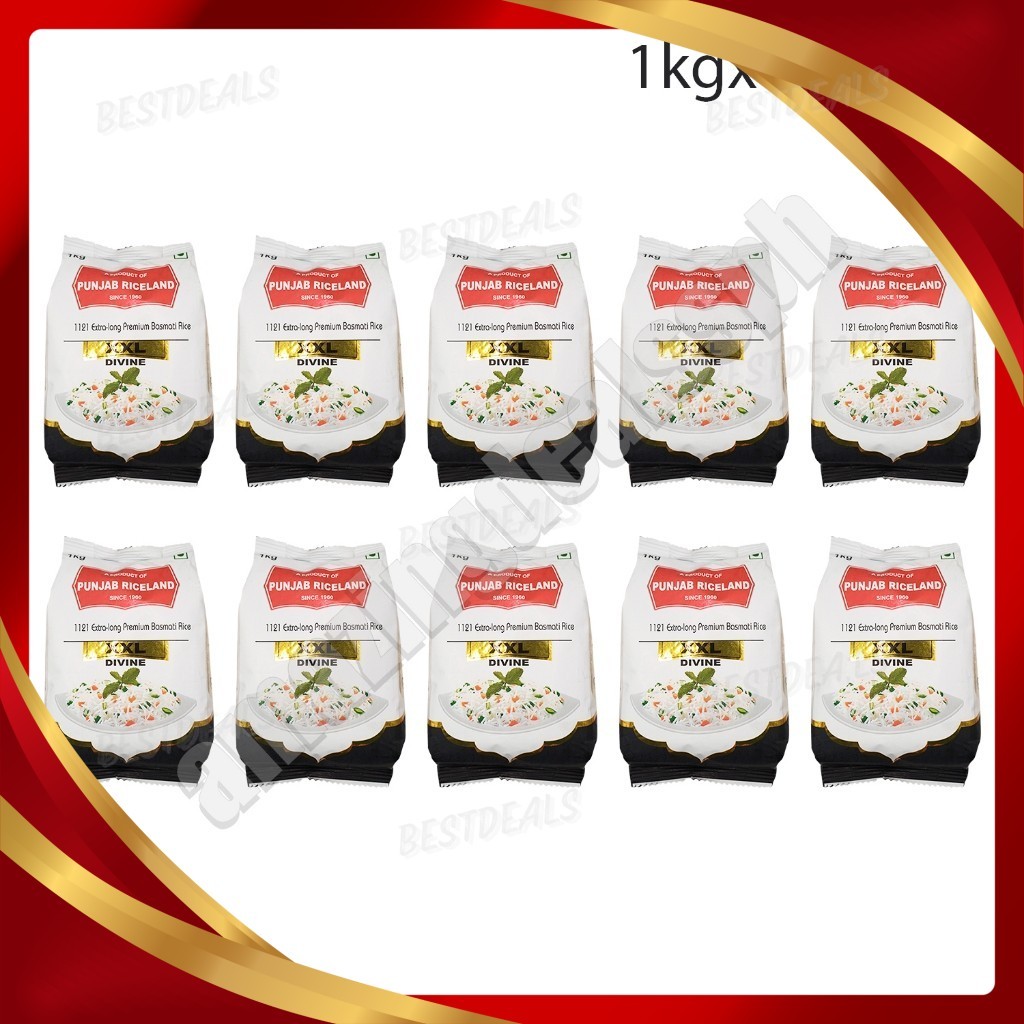10kg Punjab Riceland XXL Divine 1121 extra long premium Basmati Rice ...