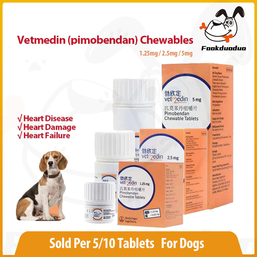 Vetmedin Pimobendan Chewable Tablets for Dogs 1.25/2.5/5 mg Sold Per 5/10Tablets | Shopee ...