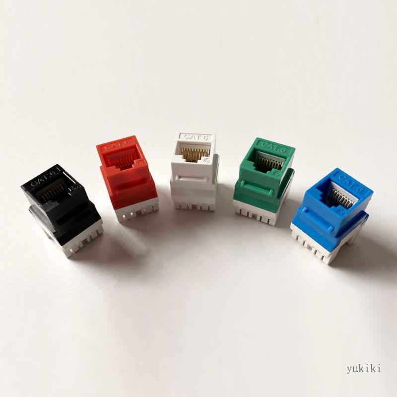Kiki 5-Pack CAT6 RJ45 Insert Keystone LAN Coupler Plug T568A B Module ...