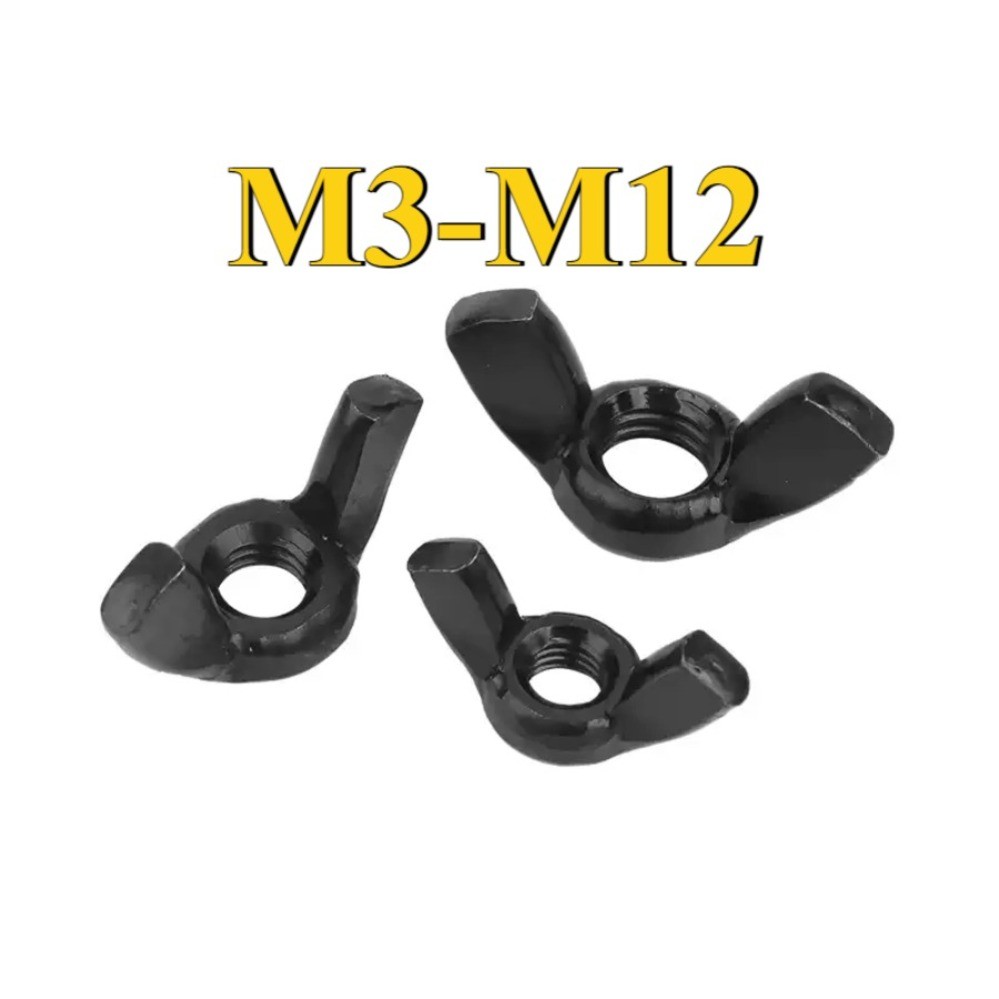 Wing Nut / Butterfly Nut/Handle Nut / Thumb Nut Solid Type Black Stainless 304 M3/M4/M5/M6/M8 ...