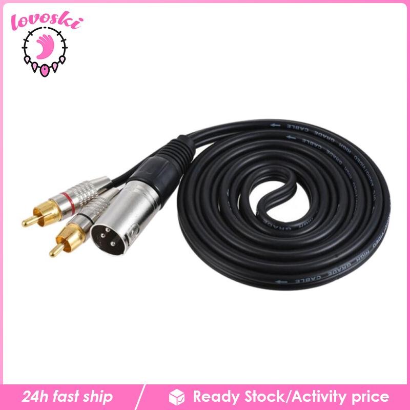 [Lovoski] RCA Male Plug to XLR 3 Pin Male Audio Cable Connector Adapter ...