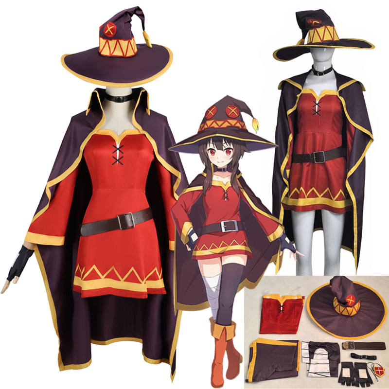 Anime KonoSuba Megumin Cosplay Costume Classical Witch Costume Uniform ...