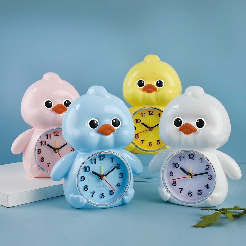 Cute Duck Alarm Clock - Pastel-colored children's bedside clock with ...